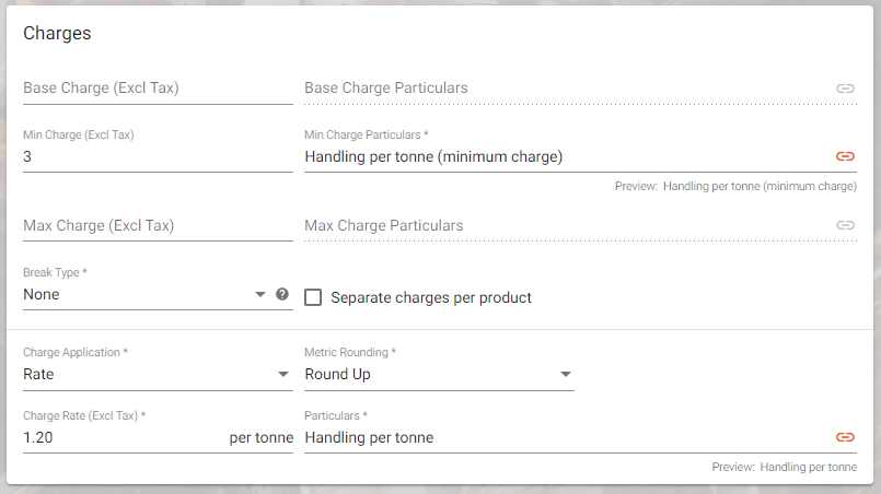 Working with charges on a Product Rate – Consignly