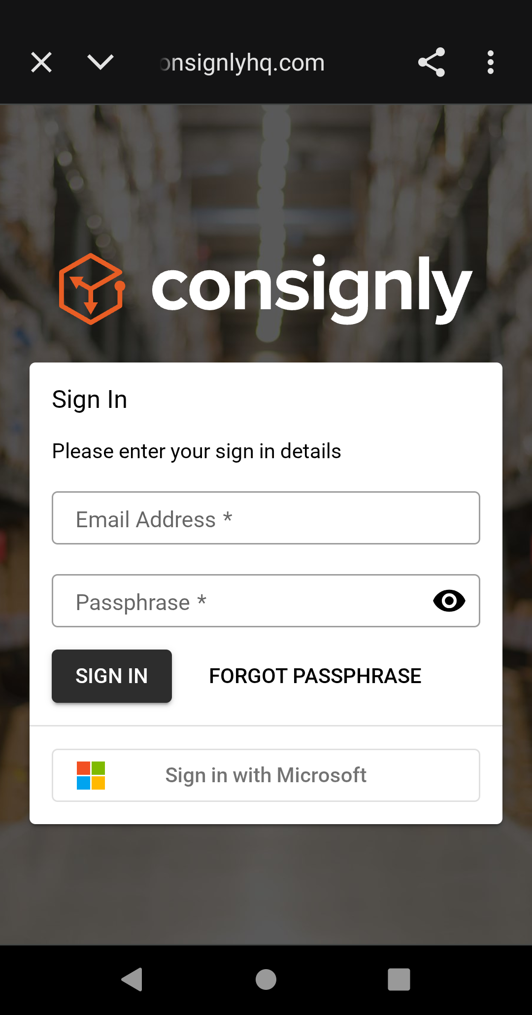 Installing and logging into the app – Consignly